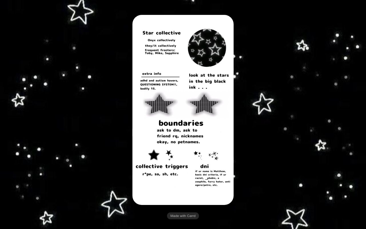 The star collective's carrd